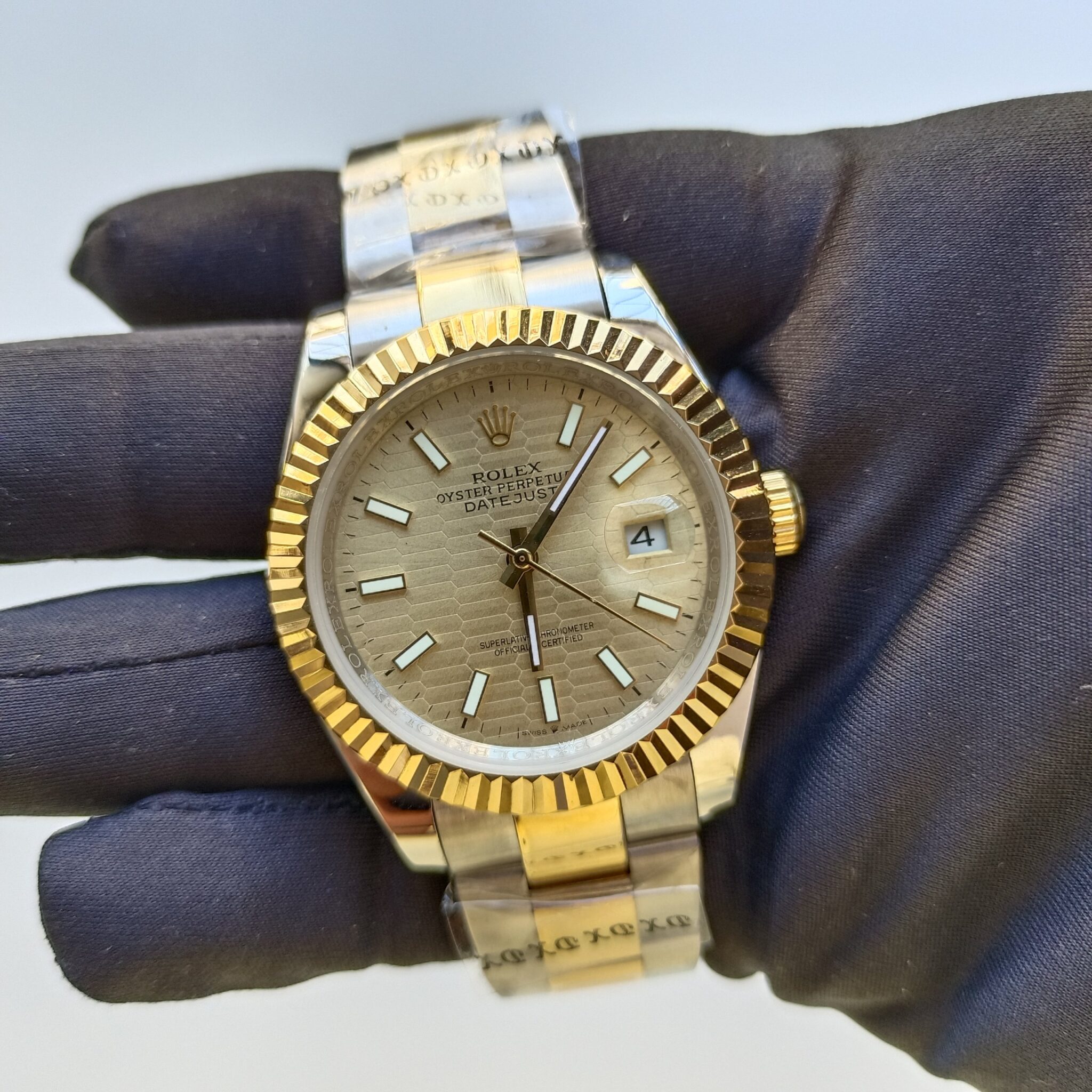 Rolex Datejust 41Mm White Gold/Steel Blue Fluted Motif Index Dial ...